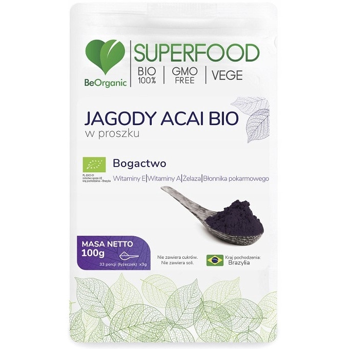 Supliment alimentar, BeOrganic, Fructe de Acai, 100 g - eMAG.ro