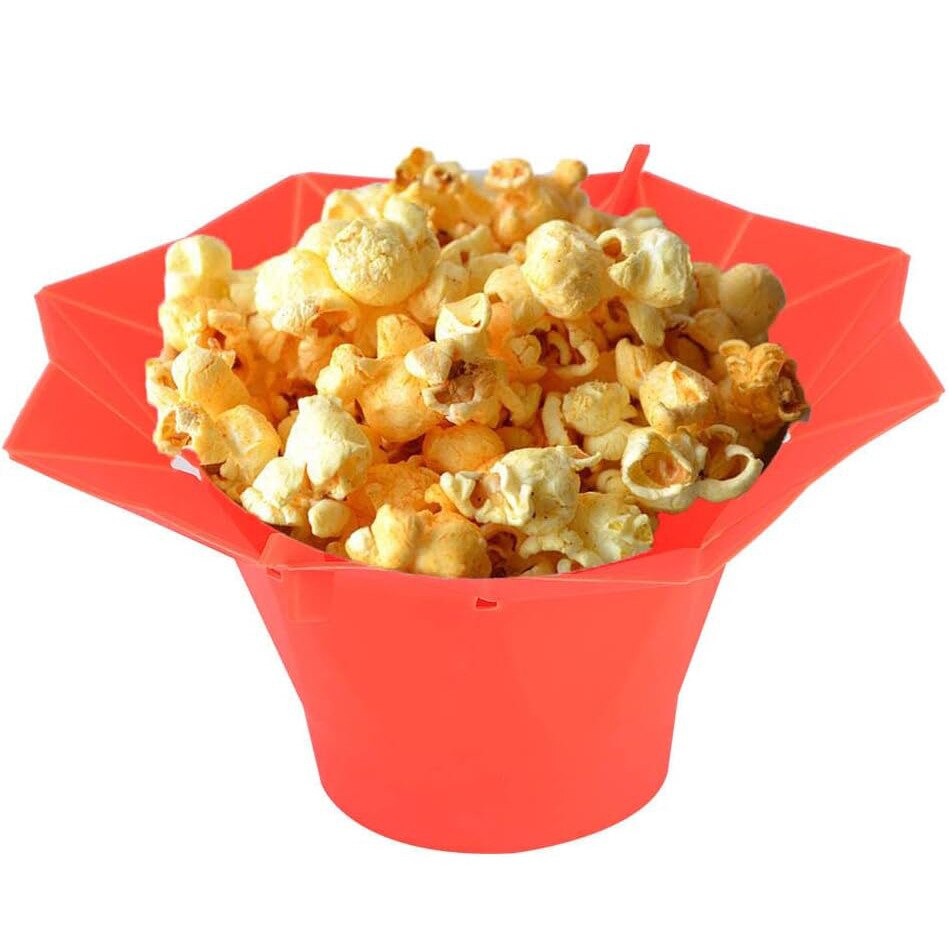 Recipient din Silicon pentru Popcorn la Microunde cu Capac Pliabil ...