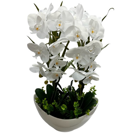 Orhidee alba artificiala cu aspect natural - eMAG.ro