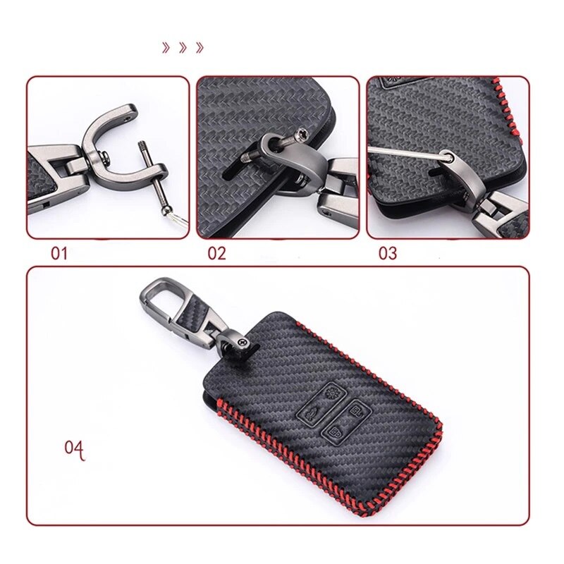 Husa din piele carbon pentru cartela Renault Megane Koleos Kadjar Clio ...