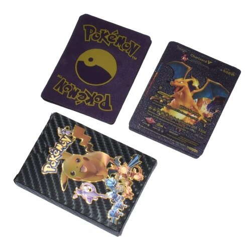 Pachet carti de joc Pokemon, 25 Carti, Editie speciala Black Purple ...