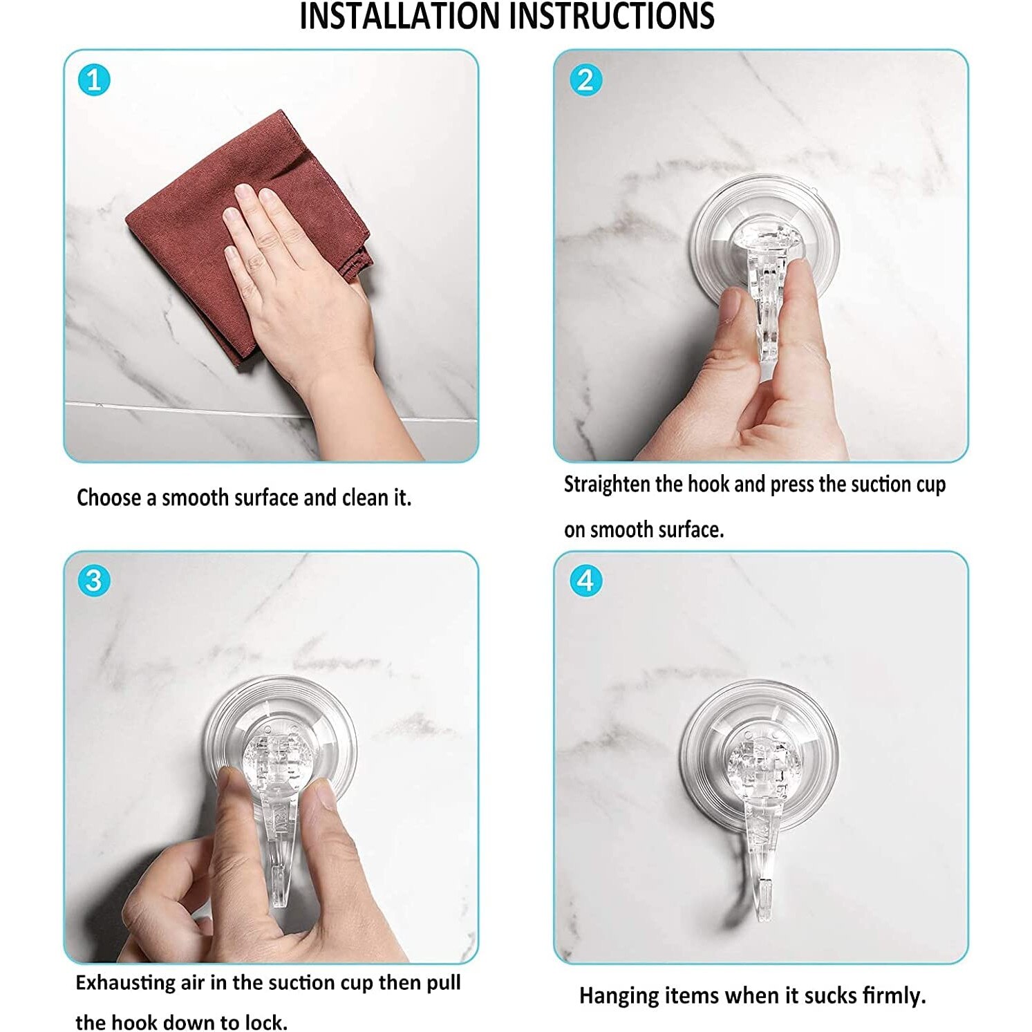 Set 2 carlige cu ventuza, PVC, Transparent - eMAG.ro