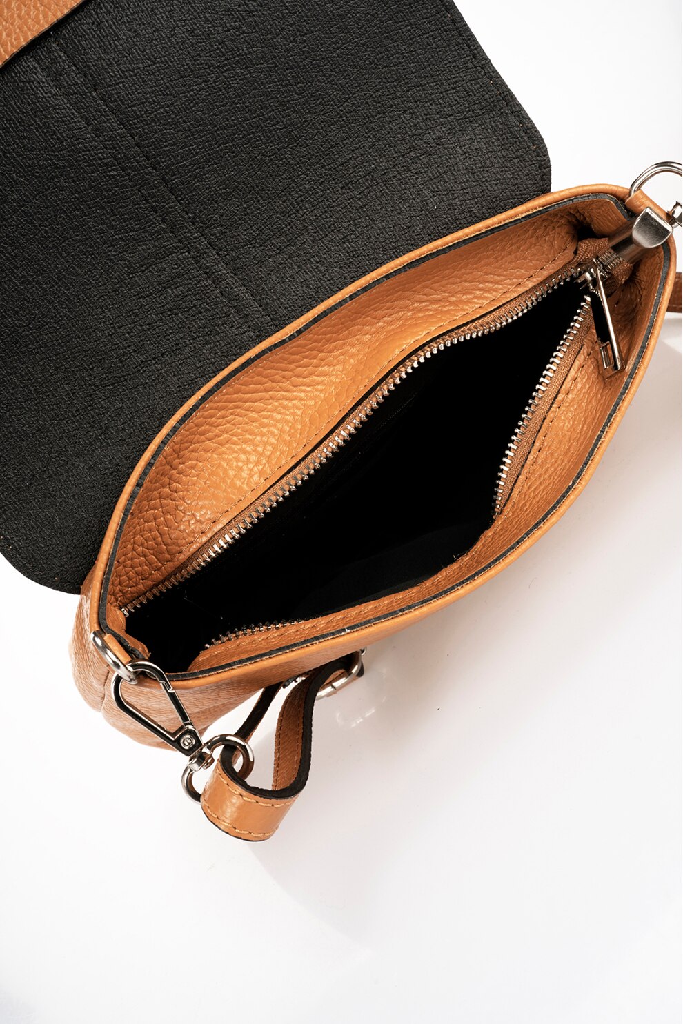 Massimo Castelli, Geanta crossbody din piele, Caramel - eMAG.ro