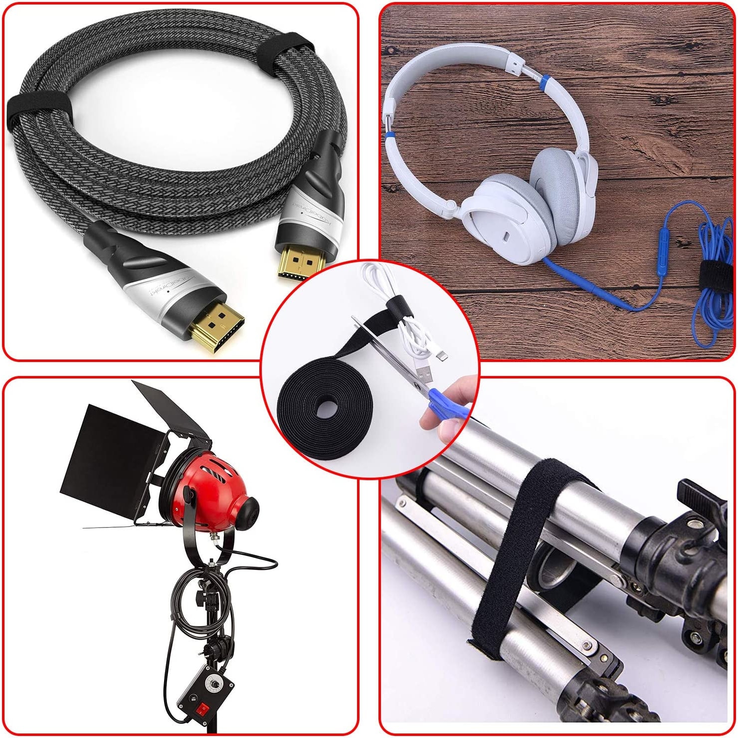 Banda prindere cabluri, Nylon, 5 m, Negru - eMAG.ro