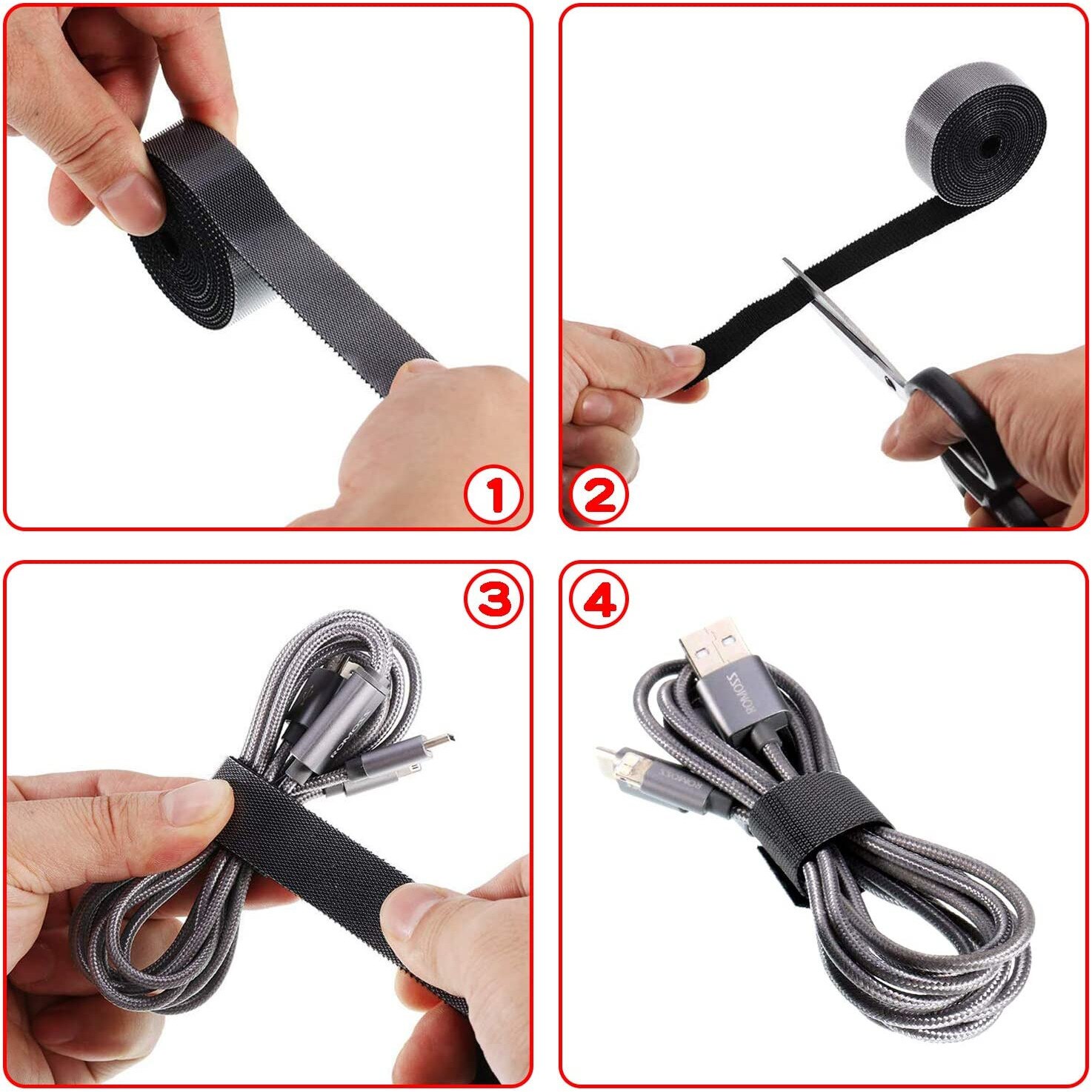 Banda prindere cabluri, Nylon, 5 m, Negru - eMAG.ro