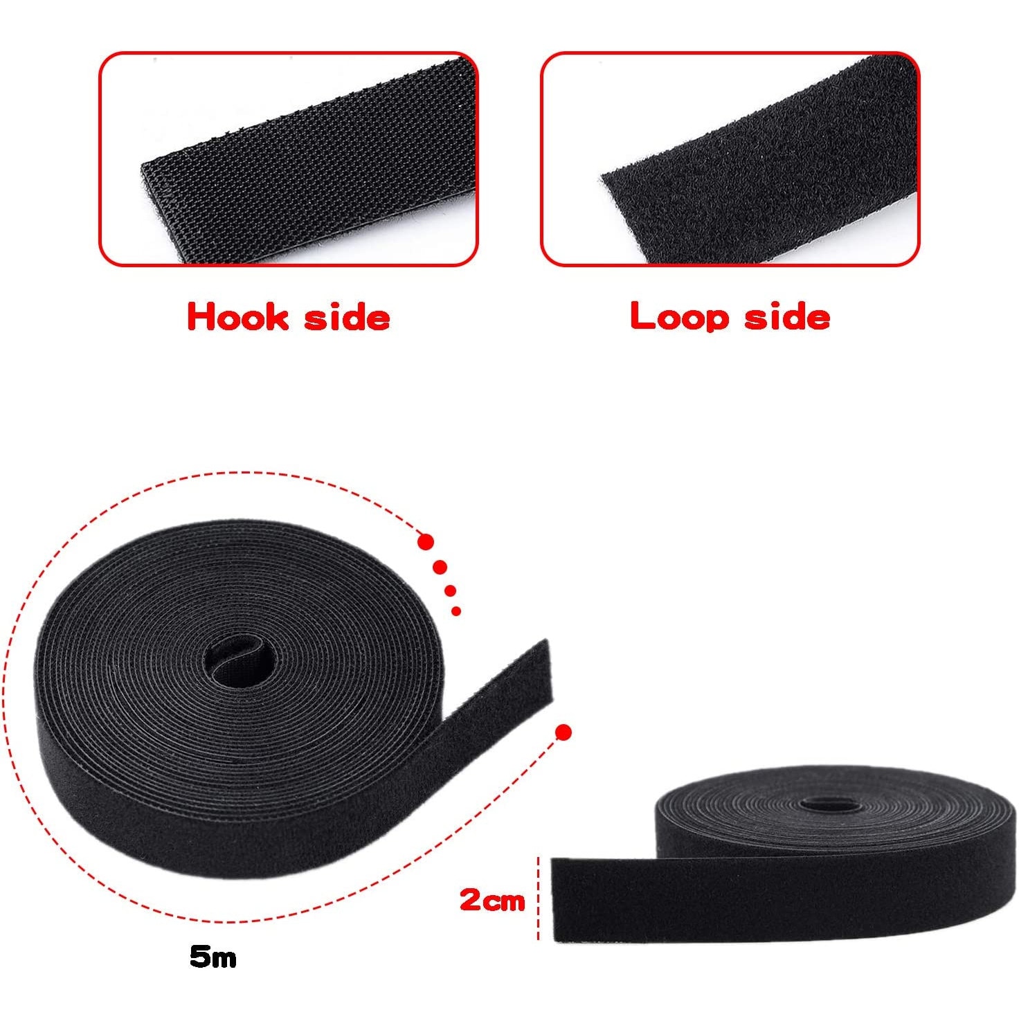 Banda prindere cabluri, Nylon, 5 m, Negru - eMAG.ro