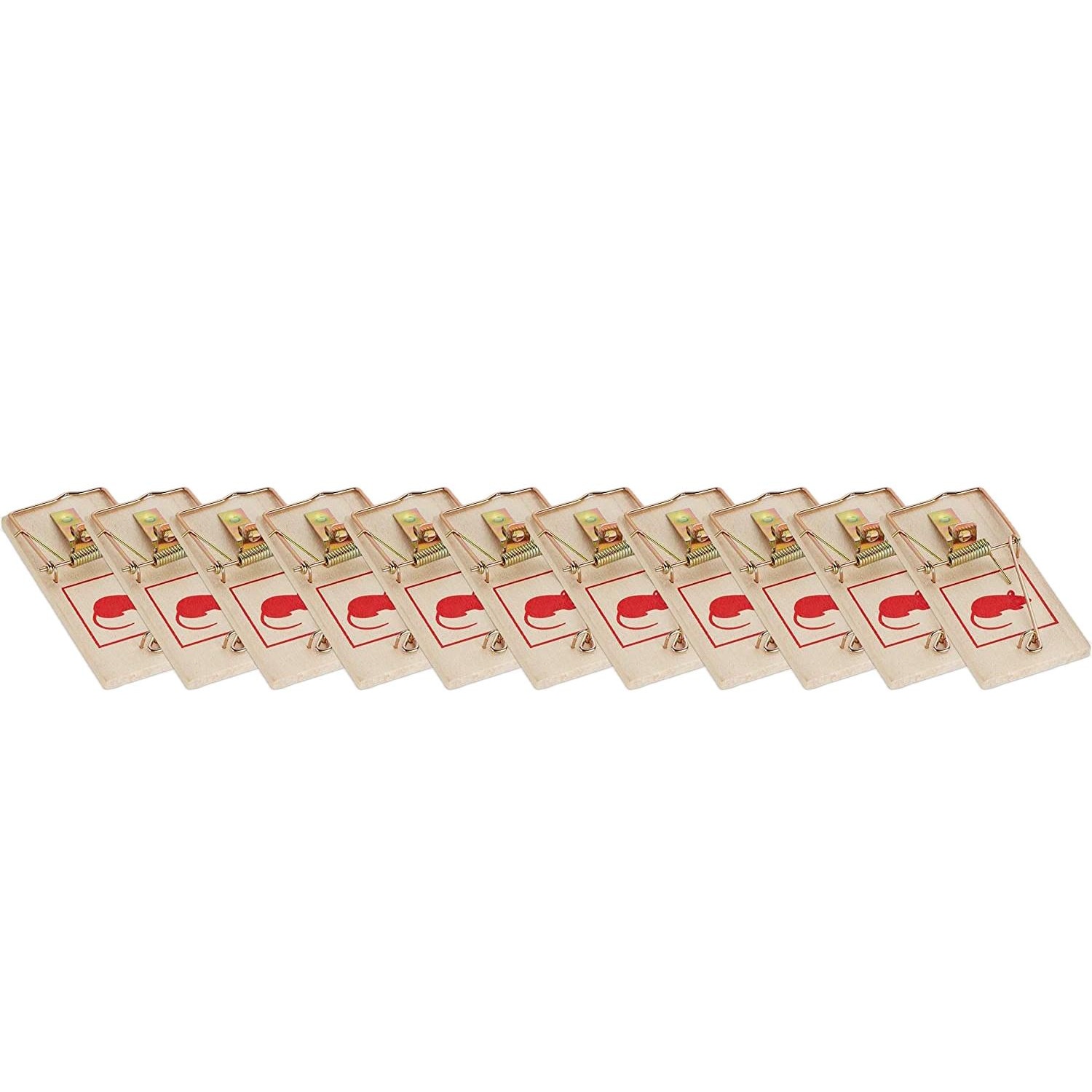 Set 12 capcane soareci, Metal/Lemn, 2x10x4.5 cm, Natural - eMAG.ro