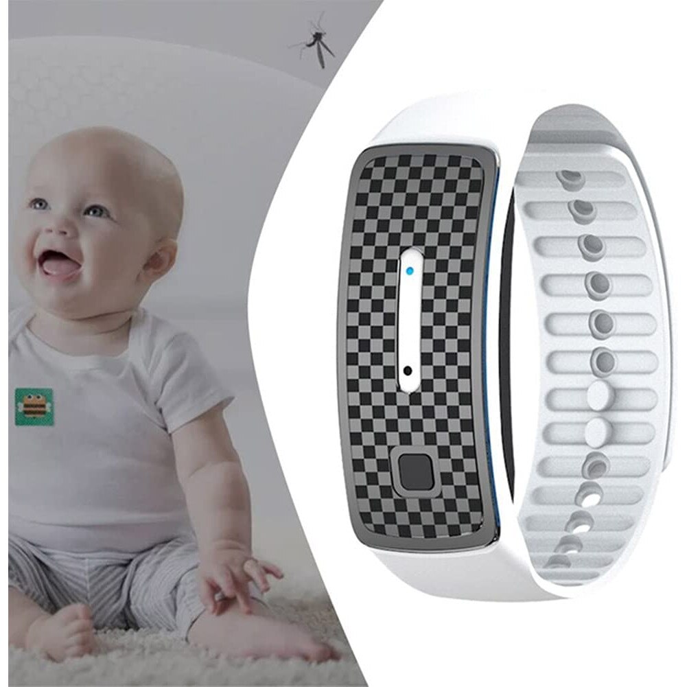 Bratara cu ultrasunete anti-tantari, USB, Alb/Negru - eMAG.ro