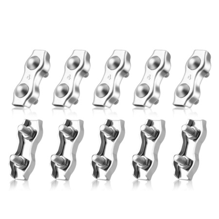Set 10 cleme fixare cabluri, Inox, Argintiu - eMAG.ro