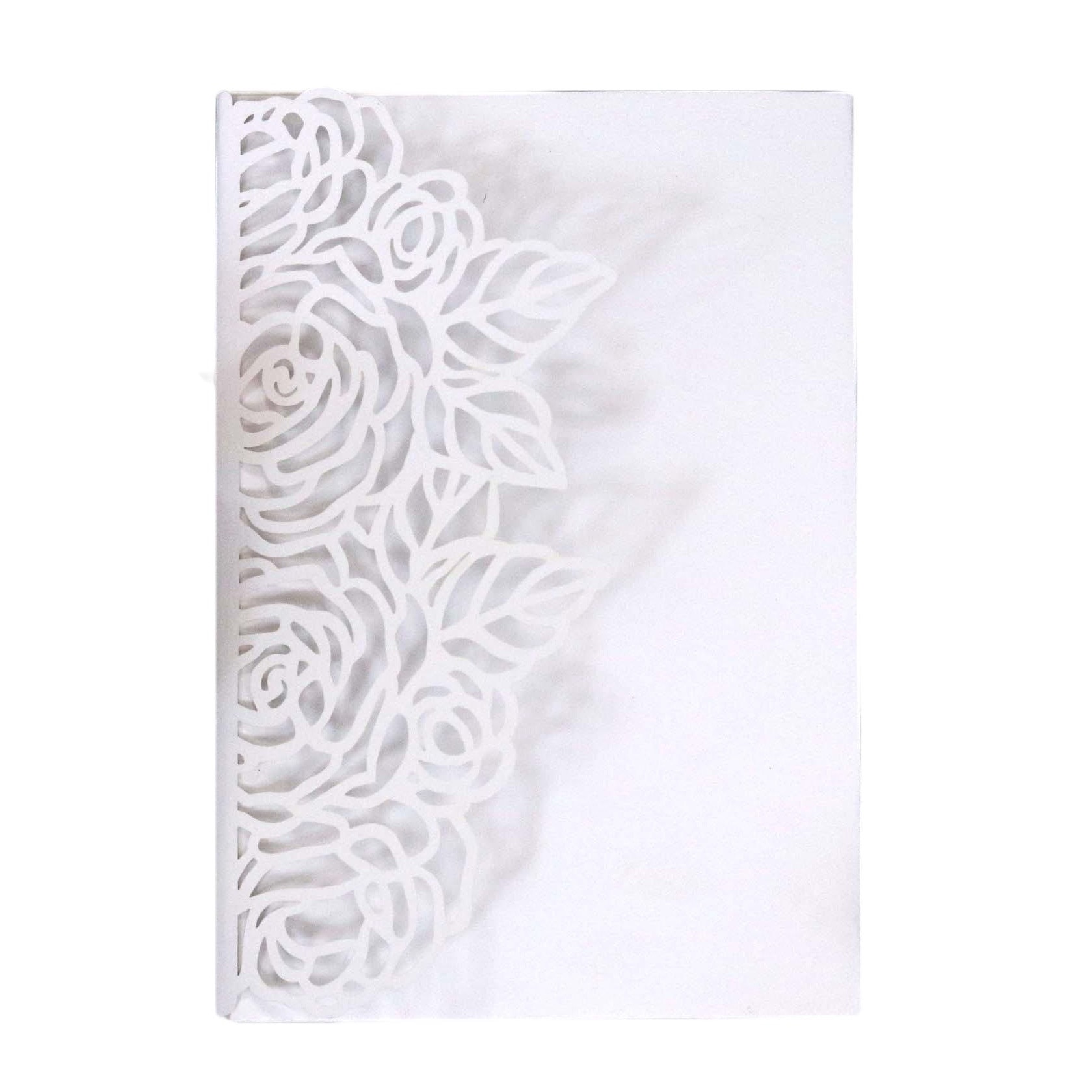 Set 50 invitatii pentru nunta, Plic, Panglica, Alb - eMAG.ro