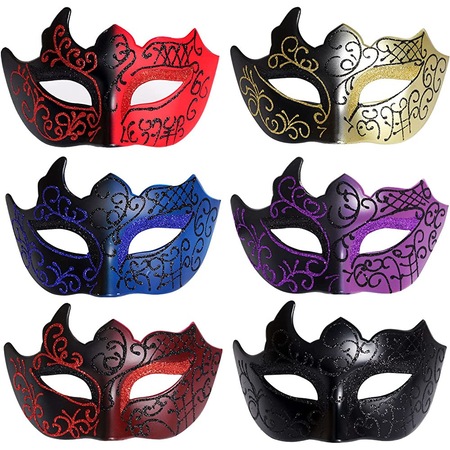 Set 6 bucati masti, Plastic, Marime universala, Multicolor - eMAG.ro