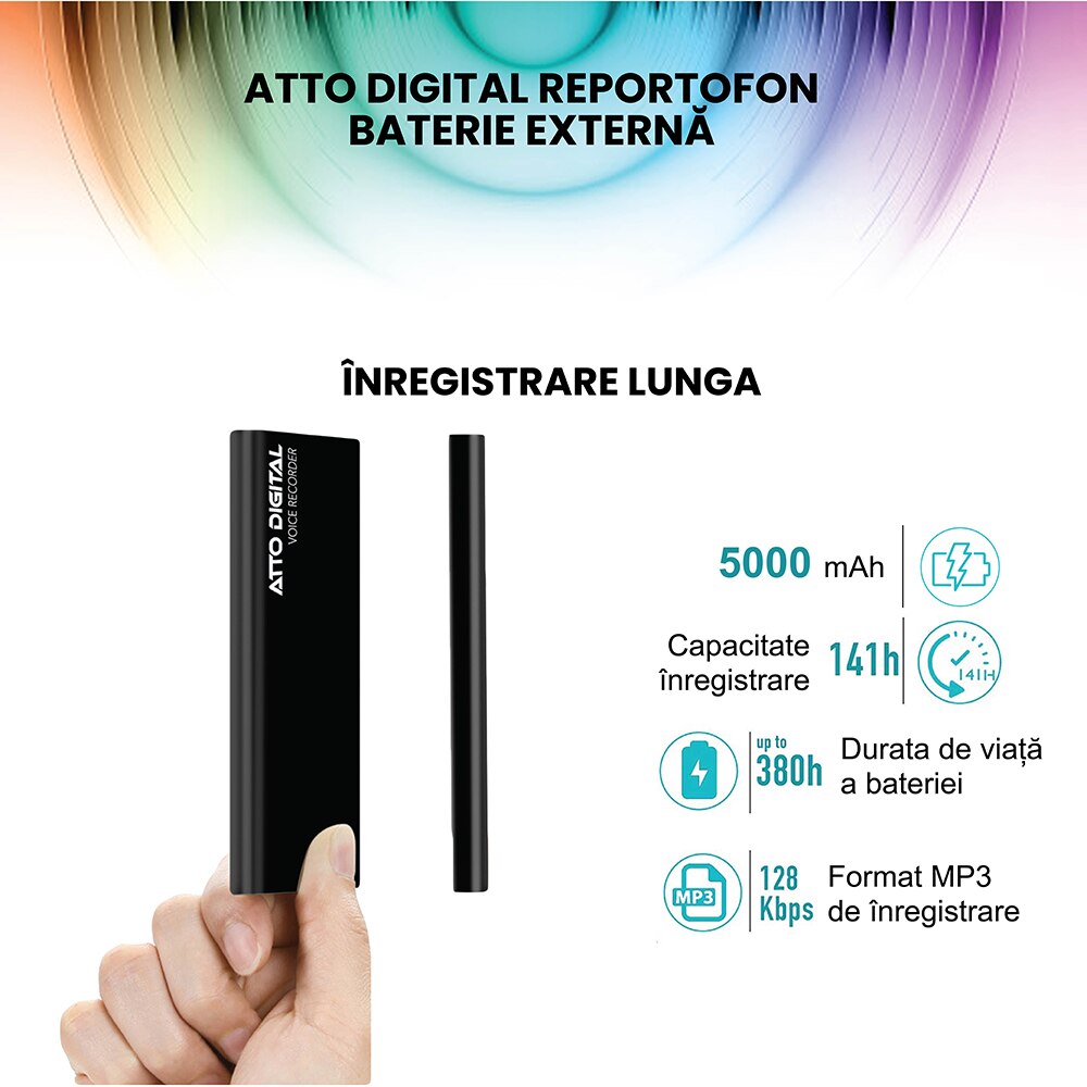 Reportofon Spion Mascat In Baterie PowerBank cu Autonomie 380 de Ore si ...