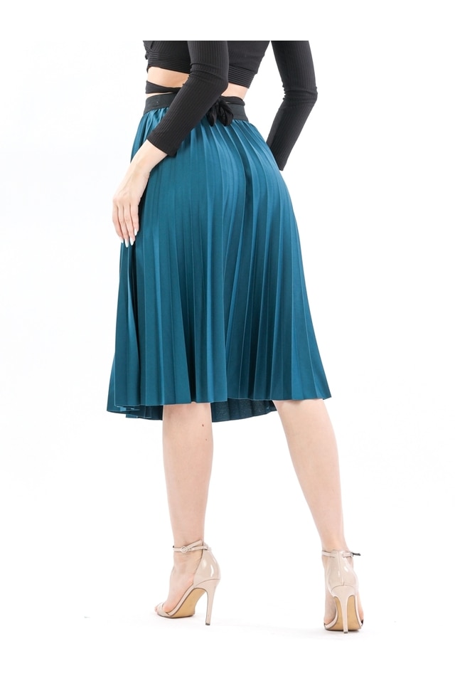 Fusta Solata Dama Anysia Turcoaz Inchis, M INTL - eMAG.ro