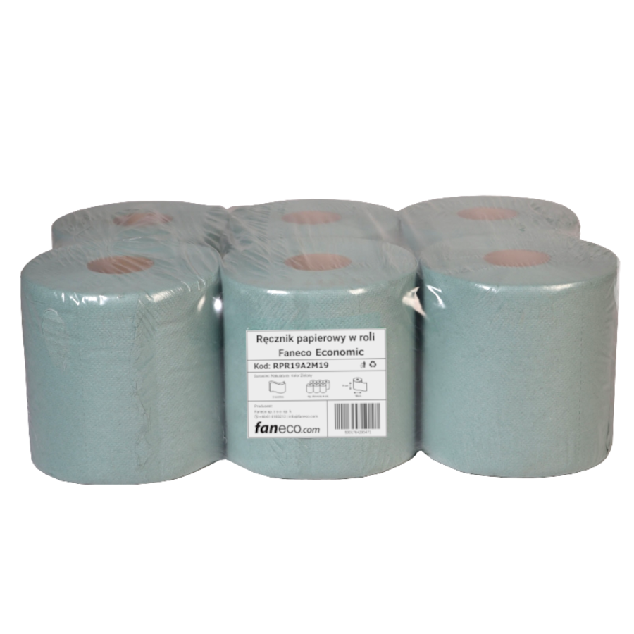 Set 6 role prosoape de hartie, Faneco, Hartie reciclata, 1 strat, 125 m ...