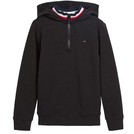 Hanorac copii, Tommy Hilfiger, Bumbac/Poliester, Negru, Marimea 164 cm ...
