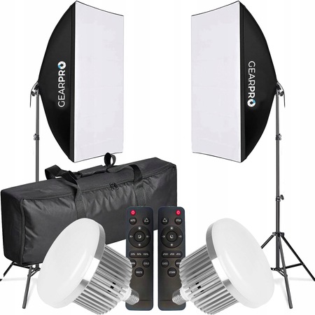 Set 2 Lampi Foto Softbox Cu Trepied Si Bec Cu Telecomanda, GearPro ...