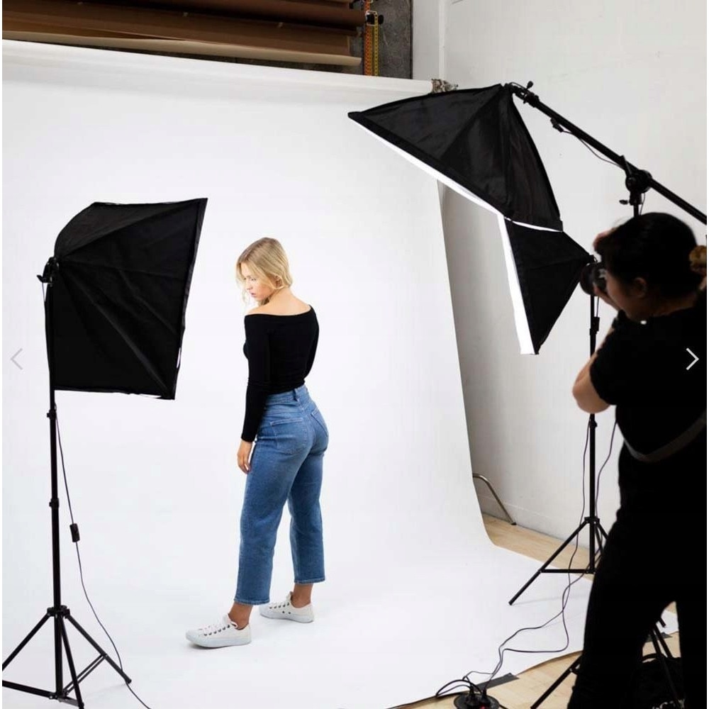 Set profesional de 2 lumini de studio, GearPro, 105W, 50 X 70 cm, Negru ...