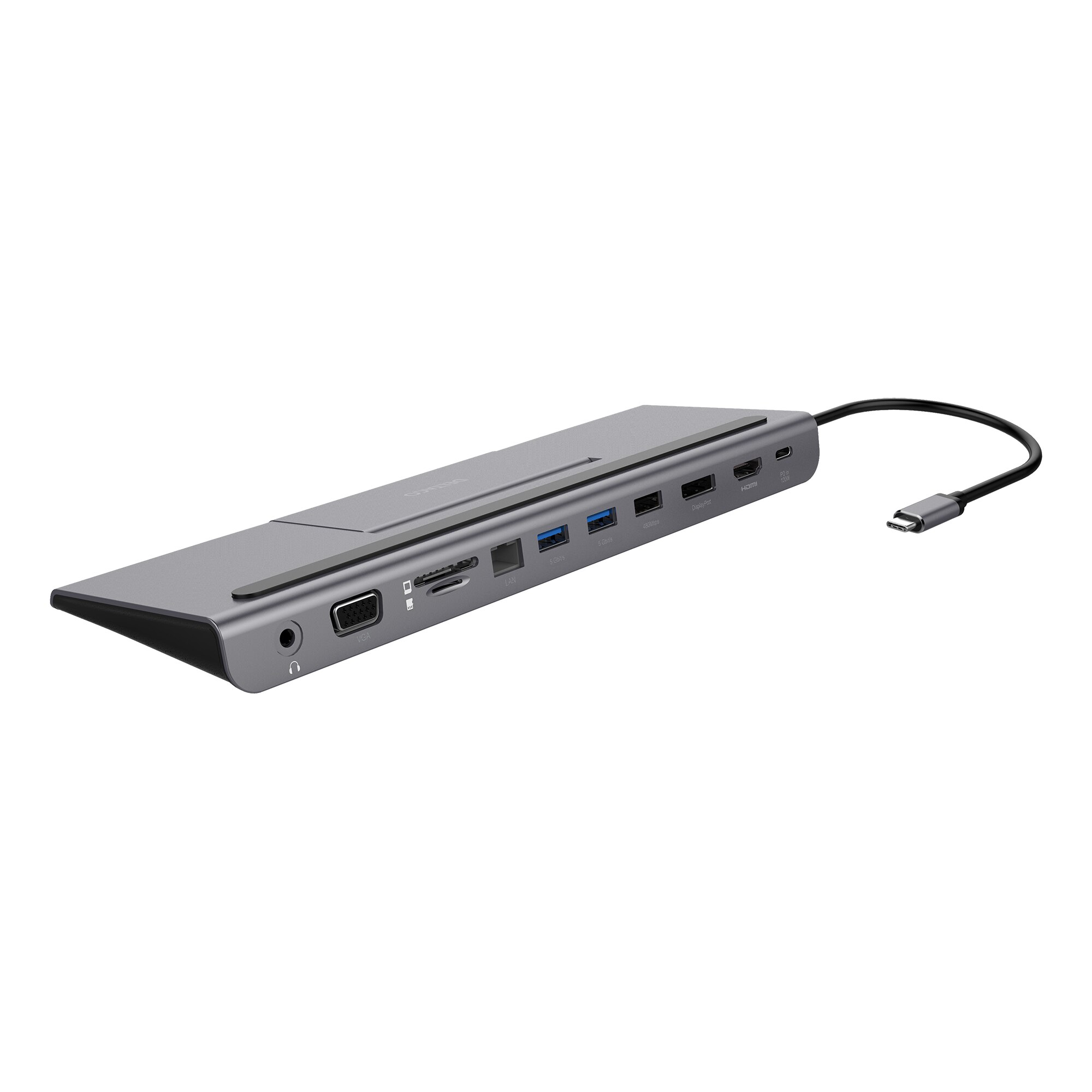 Docking station multiport DELTACO, USB-C PD 85W, 4K UHD, DP, HDMI, VGA ...