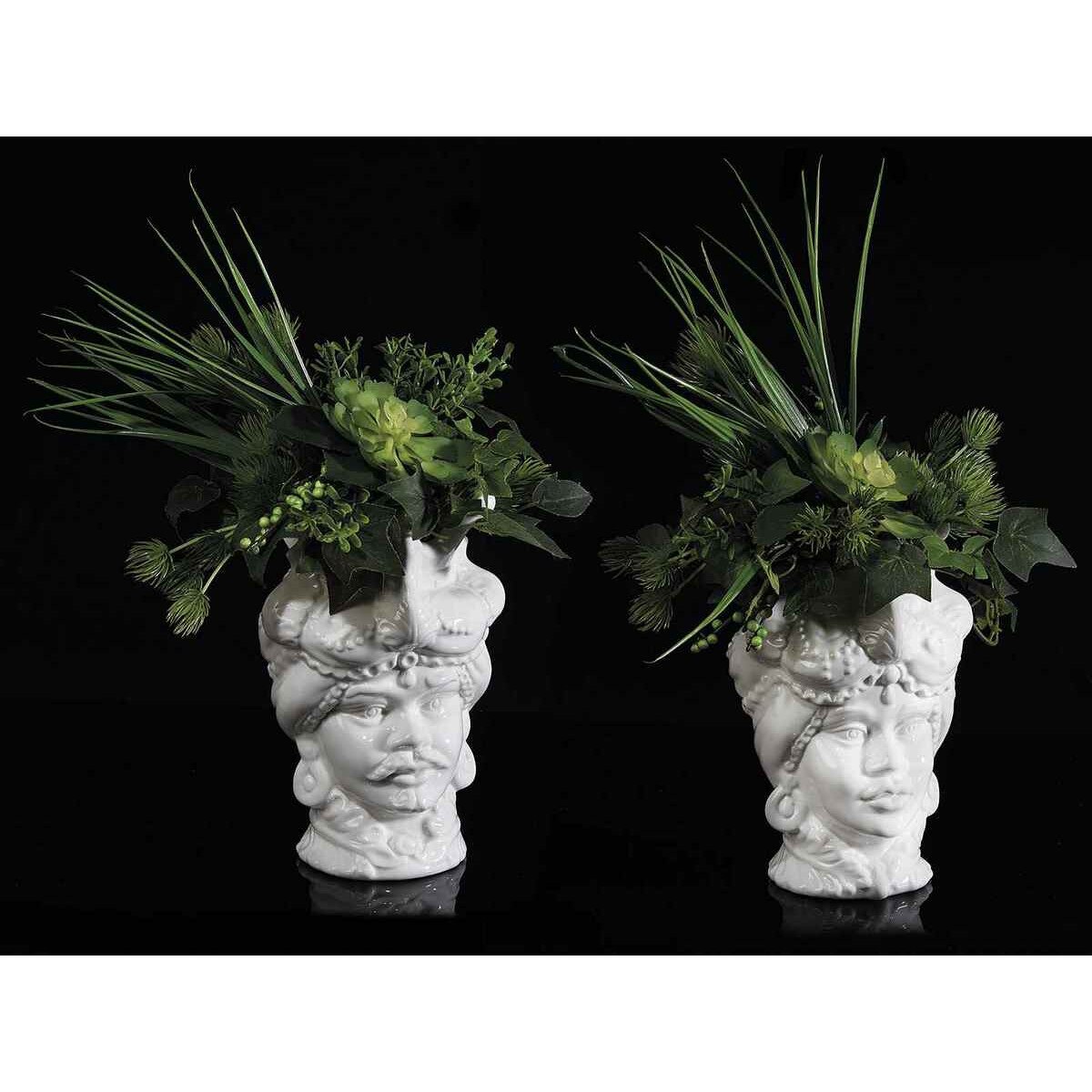 Set 2 vaze flori portelan alb 12x12x19 cm - eMAG.ro