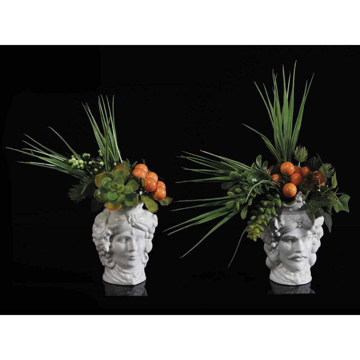 Set 2 vaze flori portelan alb 9.5x7x12.5 cm - eMAG.ro