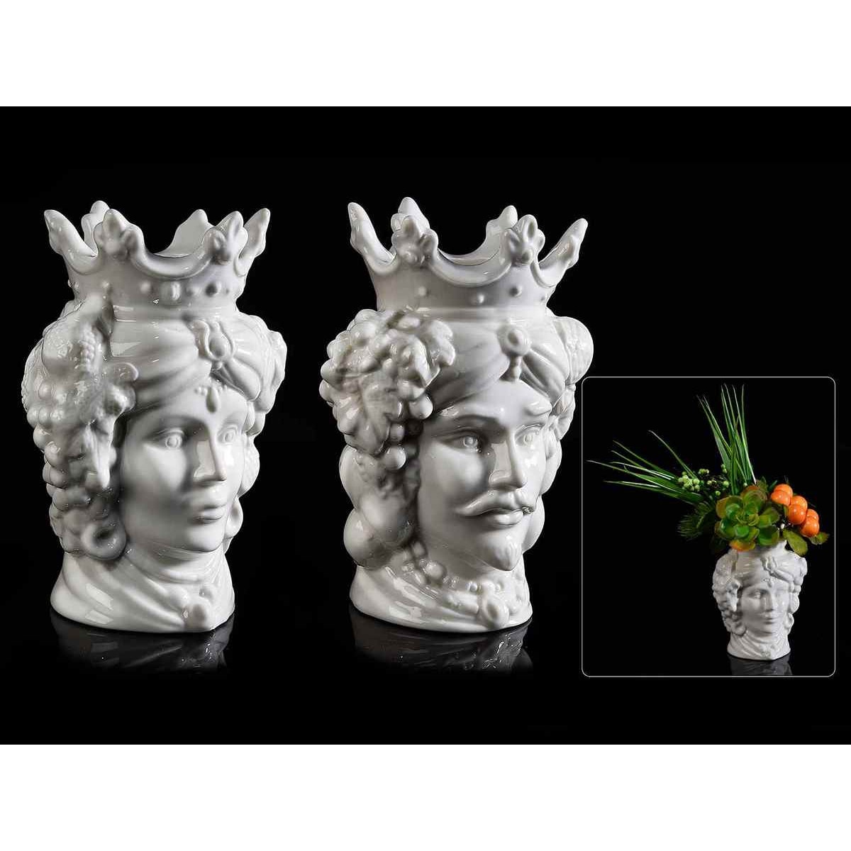 Set 2 vaze flori portelan alb 9.5x7x12.5 cm - eMAG.ro