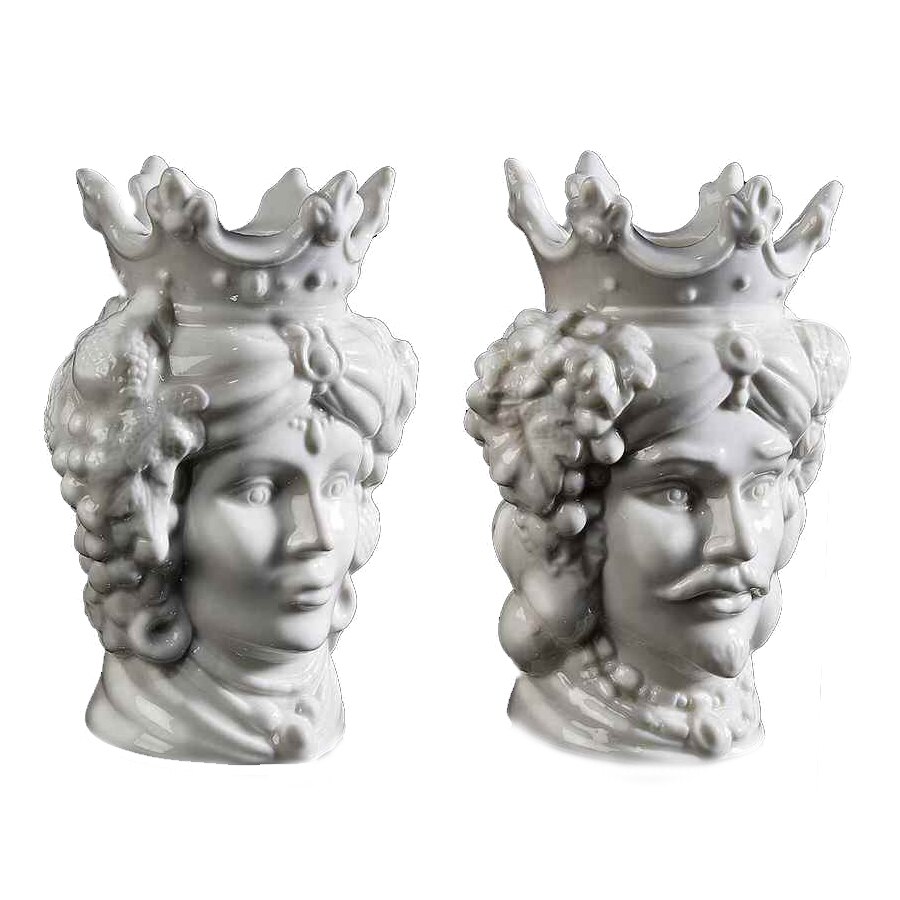 Set 2 vaze flori portelan alb 9.5x7x12.5 cm - eMAG.ro