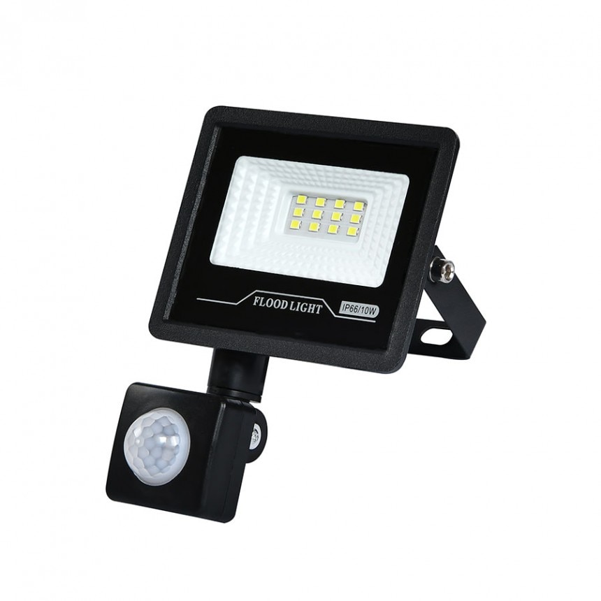 Proiector LED, Cu senzor, 10W, 6500K, 1000Lm, IP65, Negru - eMAG.ro