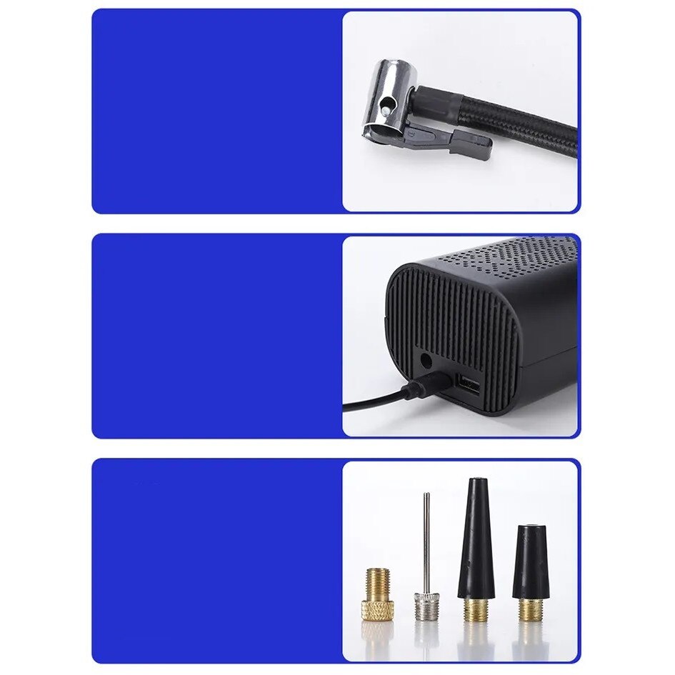 Pompa de aer multifunctionala portabila, 6000mAh, 150 PSI afisaj LCD ...