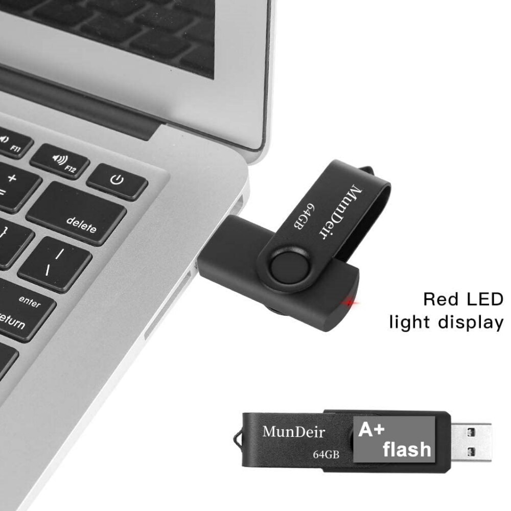 Stick de memorie USB, MunDeir®, Metal, 64 GB, Negru - eMAG.ro