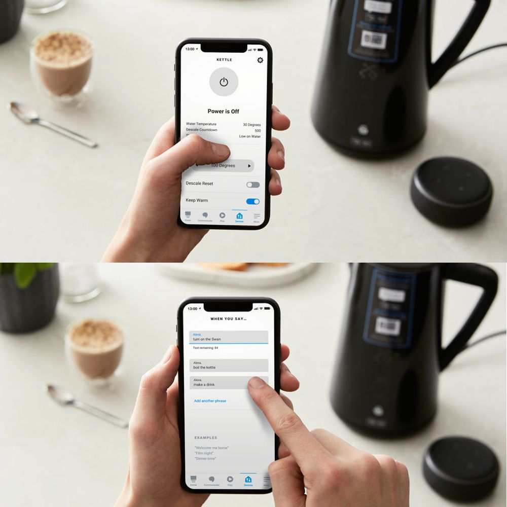 Електрическа кана Smart Swan, връзка с Amazon Alexa, 1,5 литра ...