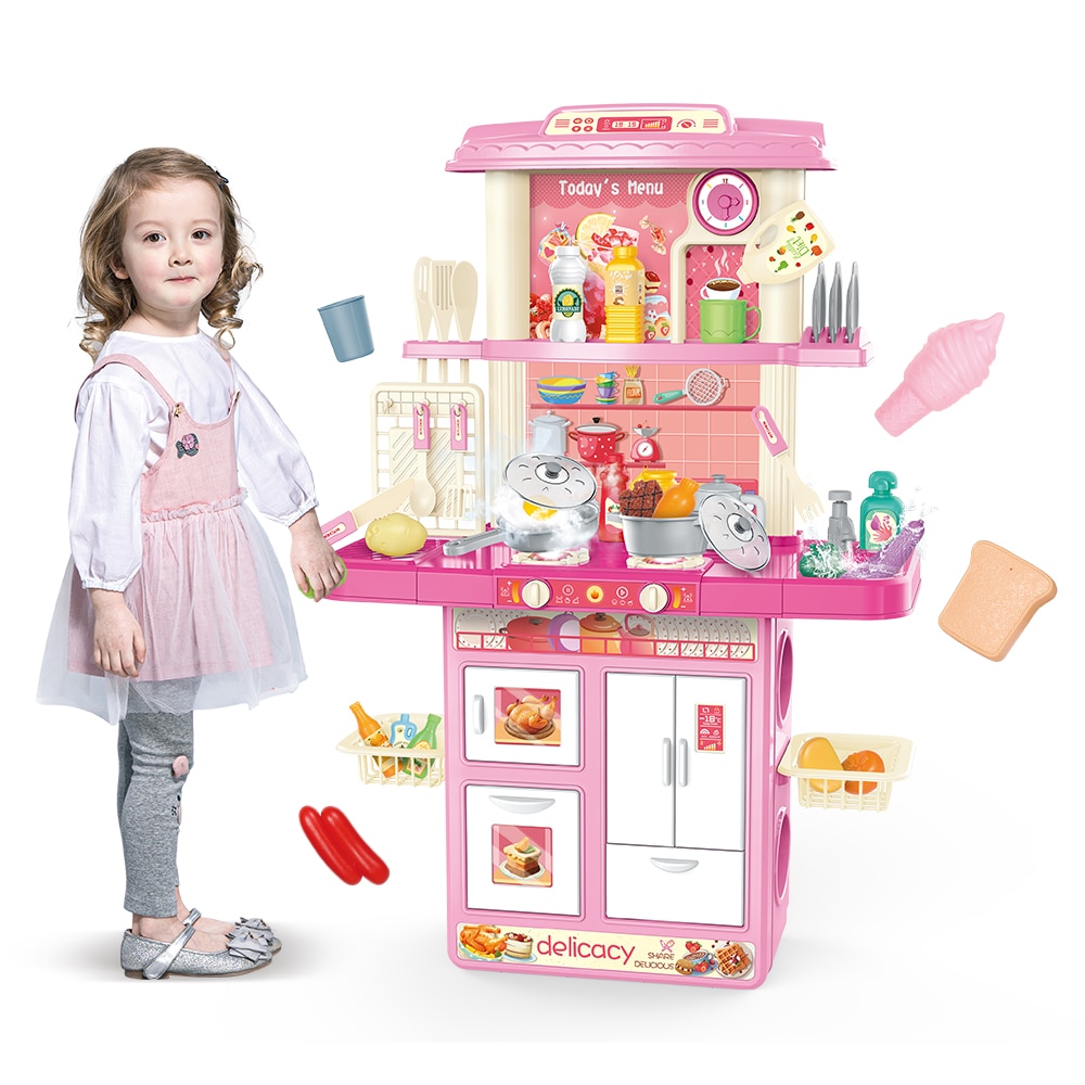 Bucatarie Multifunctionala Copii KidProtect® Pinky Chef cu aburi ...