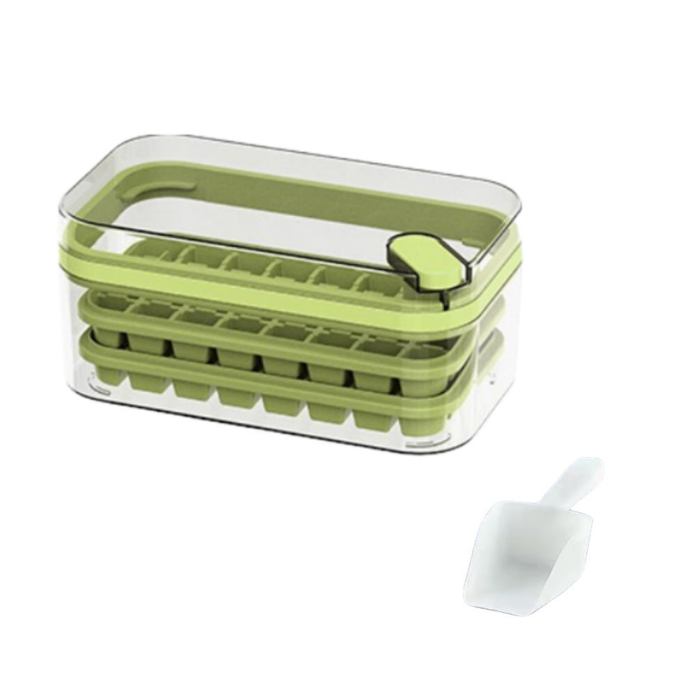 Forma blocuri de gheata, MunDeir®, Silicon, 64 de grile, Verde - eMAG.ro