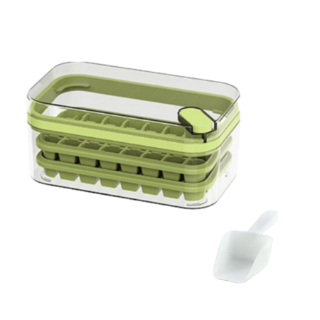 Forma blocuri de gheata, MunDeir®, Silicon, 64 de grile, Verde - eMAG.ro