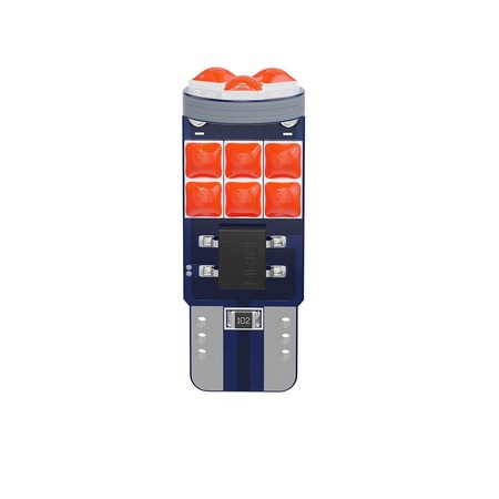 Bec auto T10 PCB cu 15 led-uri 3030 si canbus rosu - eMAG.ro