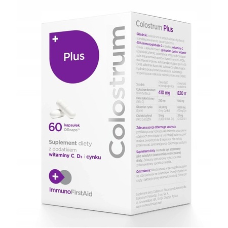 Supliment alimentar, Colostrum PLUS Vit. C, D, Zinc, 60 capsule - eMAG.ro