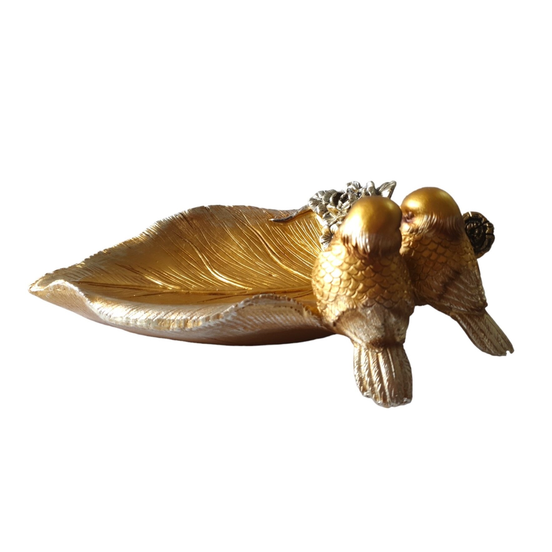 Fructiera decorativa, Pasari pe frunza, Auriu, 25 cm, GA2116A-BB - eMAG.ro
