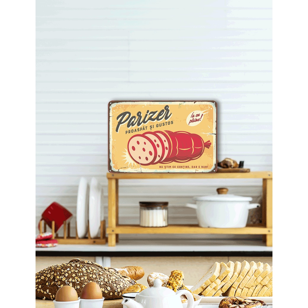 Placa metal decor, Parizer, 30x20cm - eMAG.ro