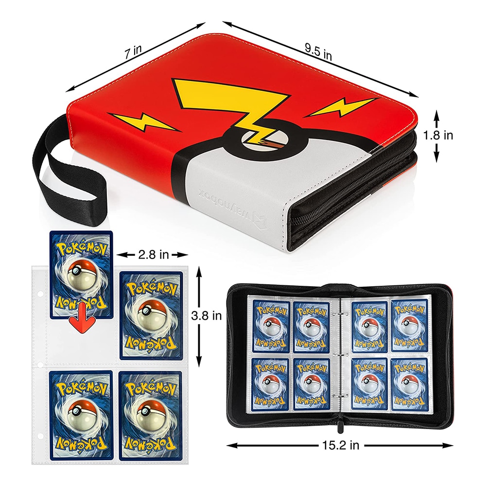 Album de carti Pokemon cu 4 compartimente, MunDeir, MunDeir®, 400 de ...