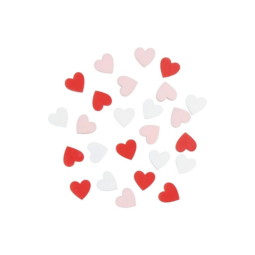 Set 24 inimioare colorate - alb-roz-rosu, 2.5 cm - eMAG.ro