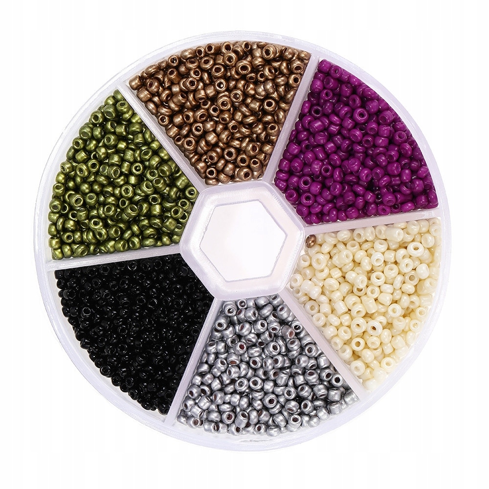 Set margele de sticla, 3600 buc, Multicolor - eMAG.ro