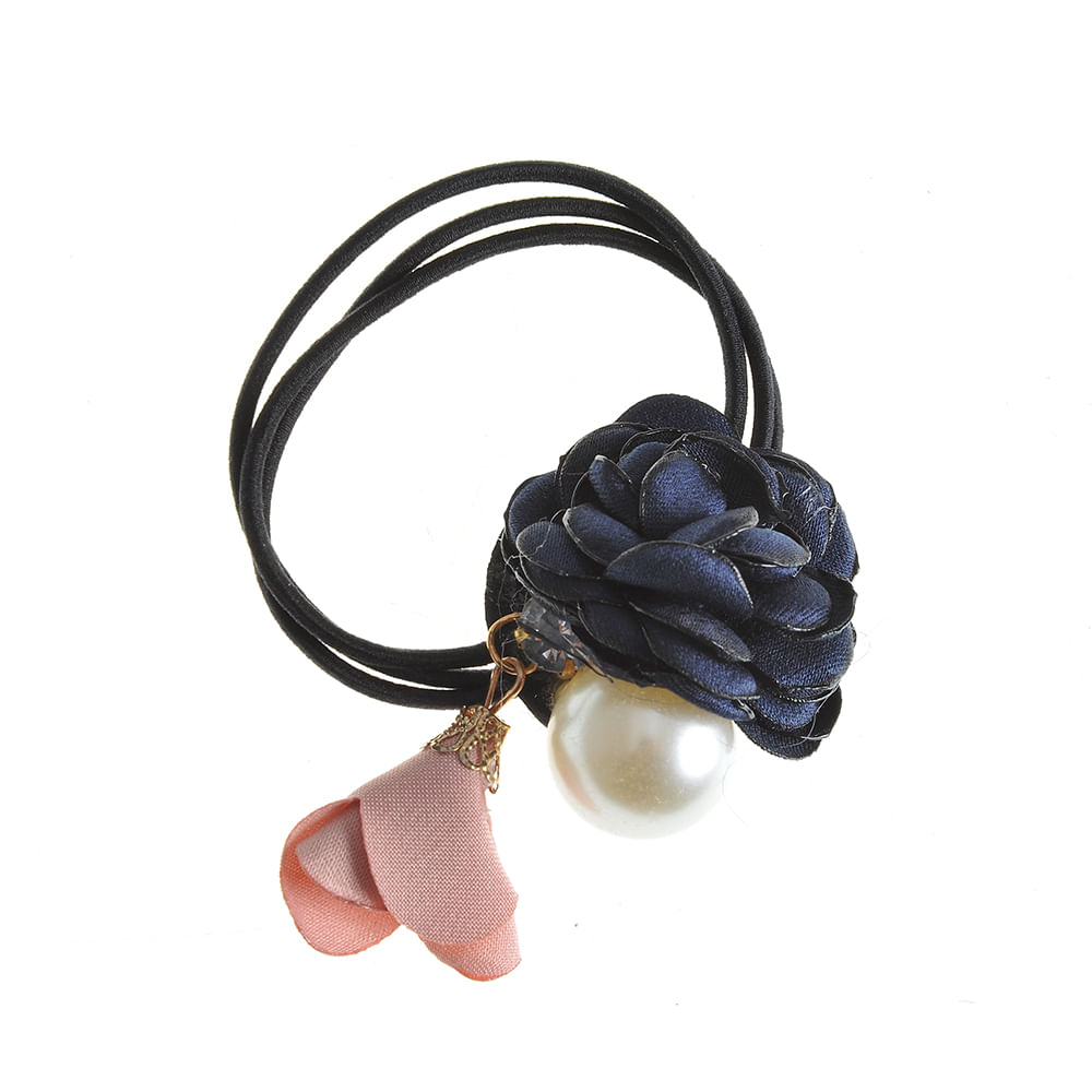 Elastic de par cu flori si perla acrilica alba, Meli Melo Paris - eMAG.ro