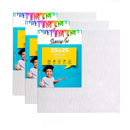 Комплект от 3 платна за рисуване, H&B, Blejtram, 25x25cm, 280g/m2 - eMAG.bg