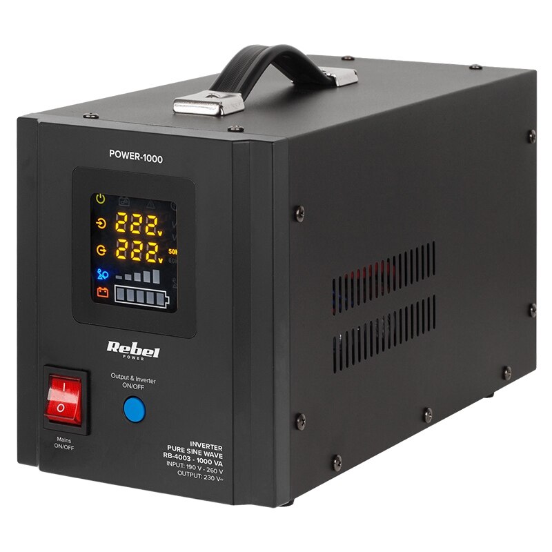 UPS pentru centrala, unda pura sinusoidala, 1000VA, 700W 12V, Negru ...