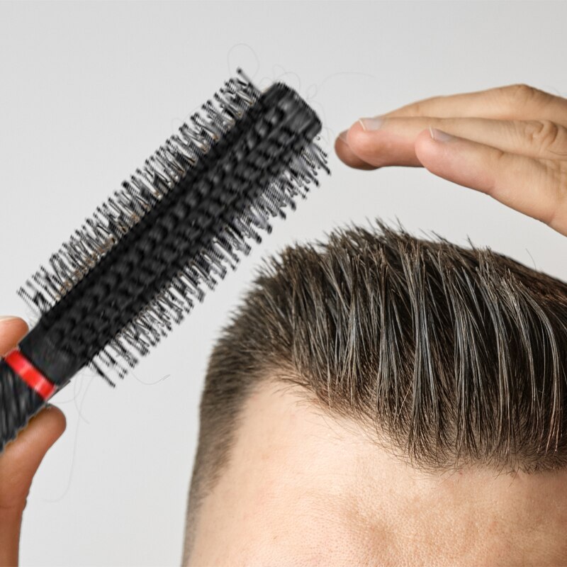 Set 5 Perii de Par, Pieptan si Oglinda cu Suport Depozitare, ABS, Negru ...