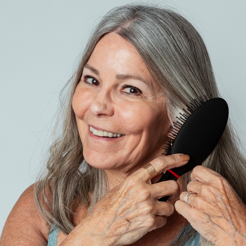 Set 5 Perii de Par, Pieptan si Oglinda cu Suport Depozitare, ABS, Negru ...