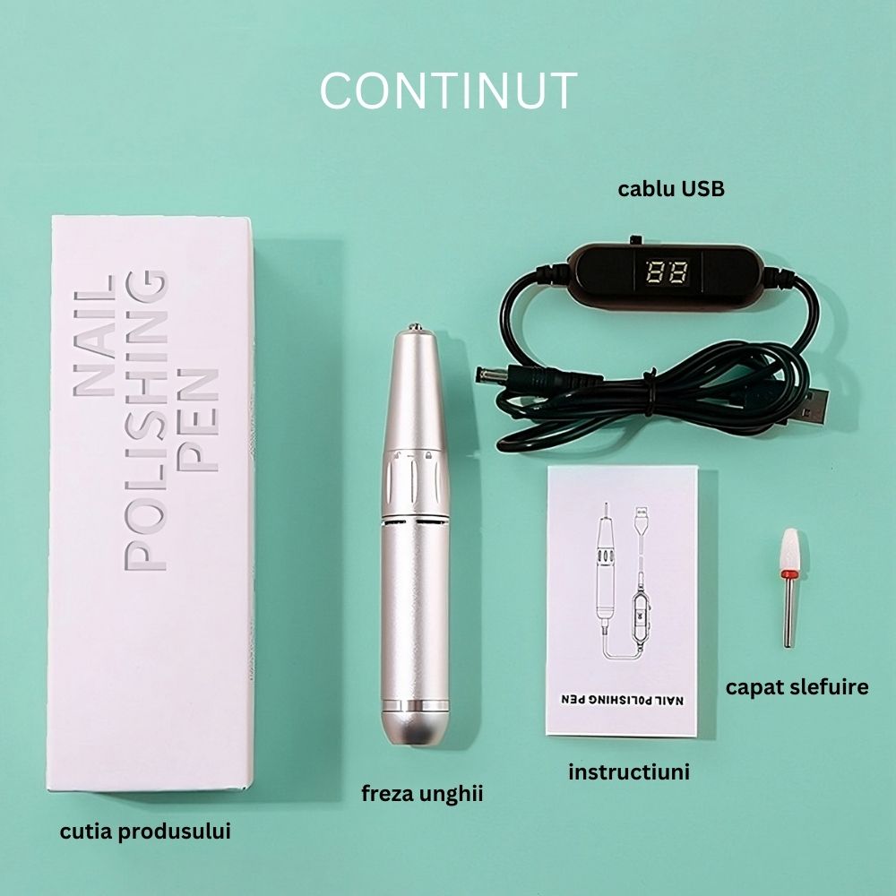 Freza de unghii manichiura-pedichiura, Alimentare cablu USB, 30000 RPM ...