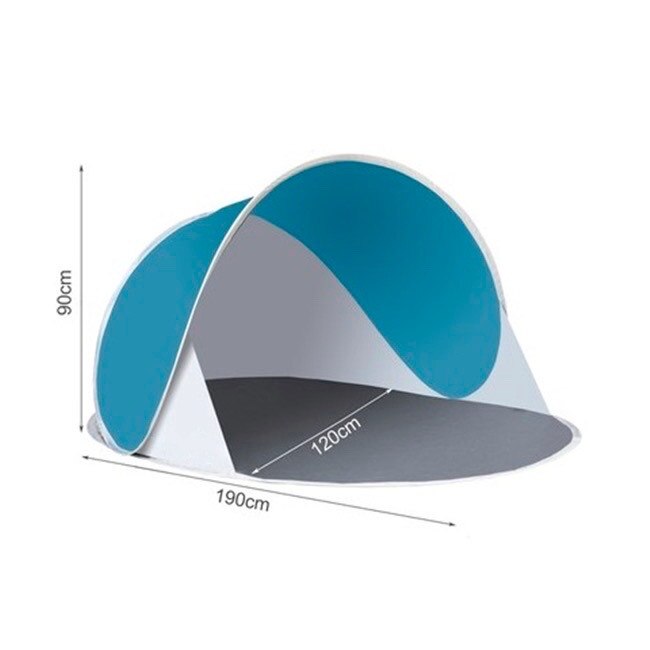 Cort pentru plaja CLASStitude, semi-deschis, rezistenta UV, 190 x 90 x 120 cm, Turcoaz / Alb ...