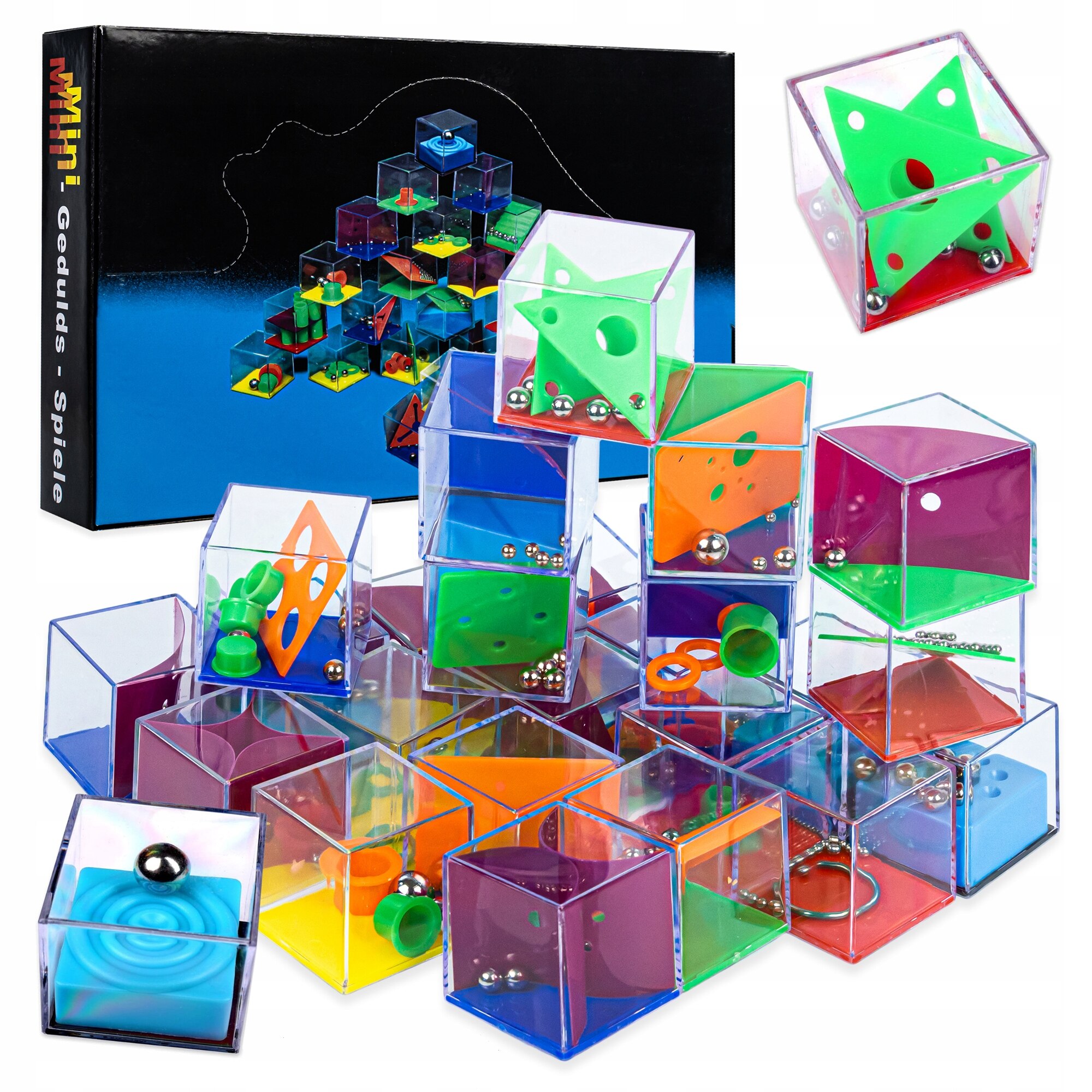 Set 24 cuburi puzzle, Logica, Plastic, Multicolor, 3+ - eMAG.ro