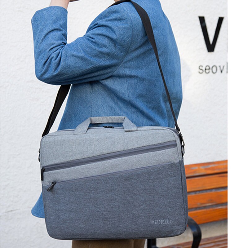 Чанта за лаптоп, Meijieluo, найлон, 15,6'' сив - eMAG.bg