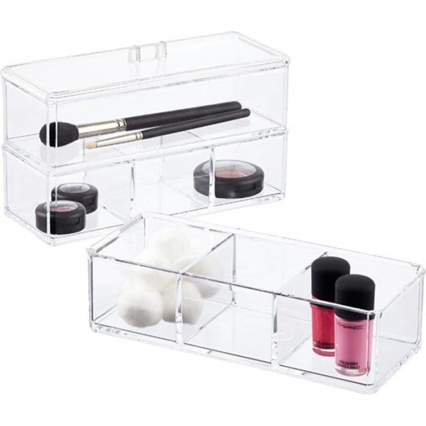 Mini organizator cosmetice si bijuterii cu 4 compartimente, acril - eMAG.ro